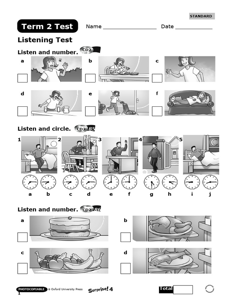 Surprise! 4 Term 2 Test Standard | PDF | Wellness
