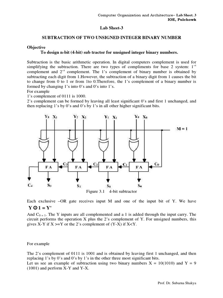 Lab Sheet 3 | PDF | Subtraction | Elementary Mathematics