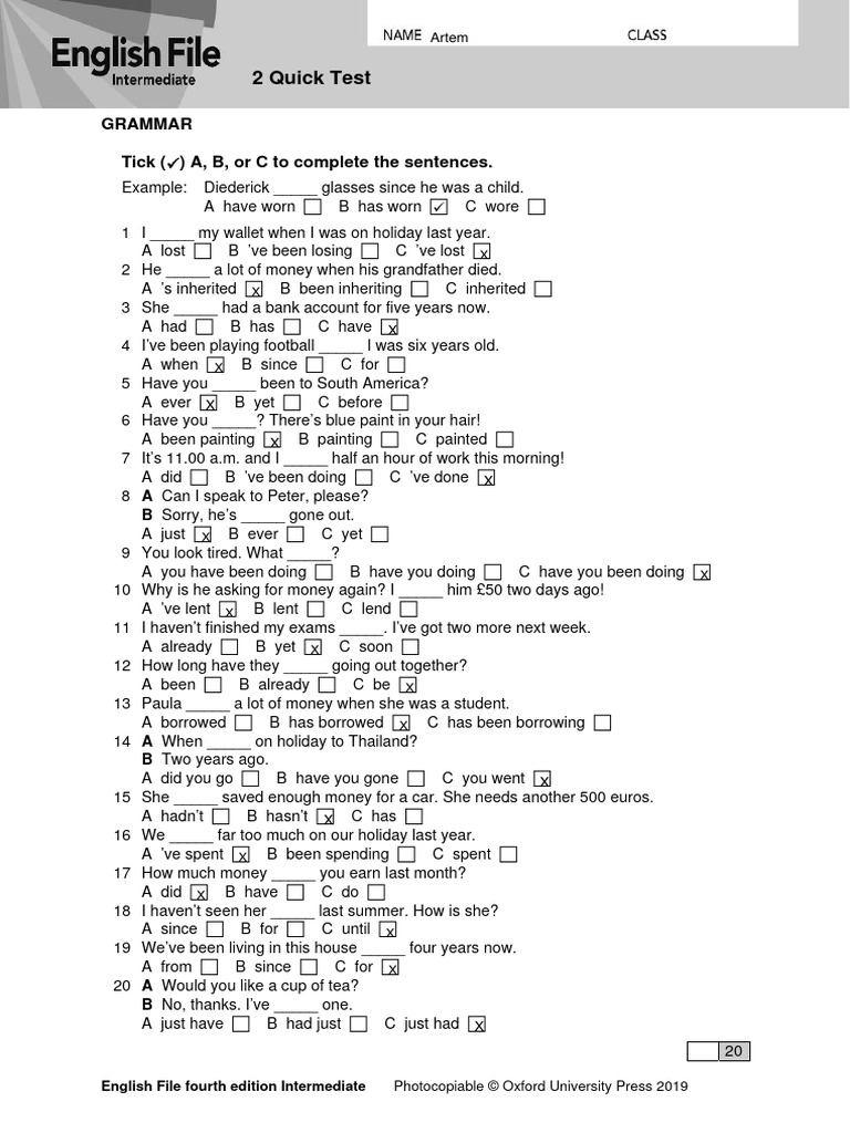 EF4e Int Quicktest 02 | PDF | Money | Personal Finance