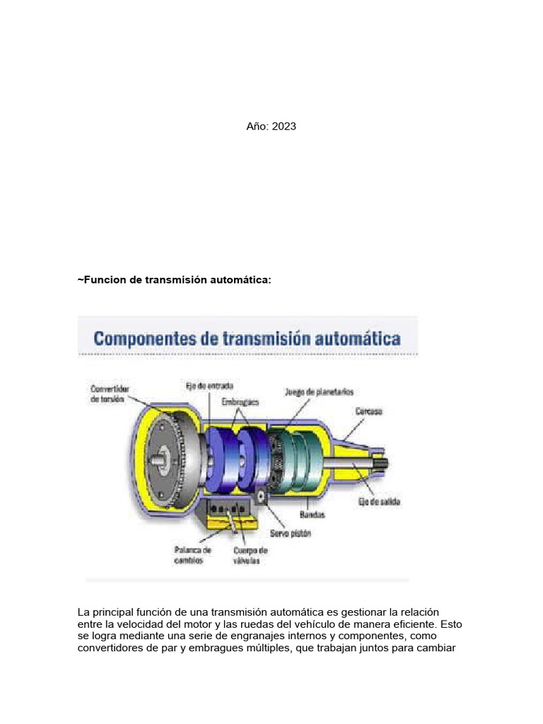 Transmisión Automática | PDF | Transmisión automática | Embrague