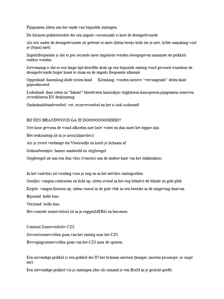 Bio Samenvatting Ik Ben Zenuwachtig!! | PDF