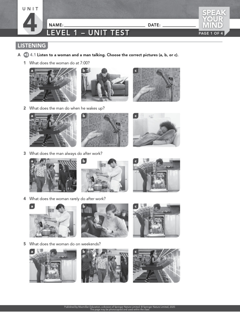 Basic 1 Unit 4 | PDF | Workweek And Weekend