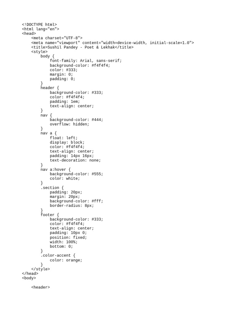 Sushil Pandey - Html. | PDF