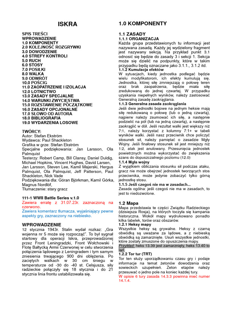 Iskra - Zasady PL 1.1 | PDF