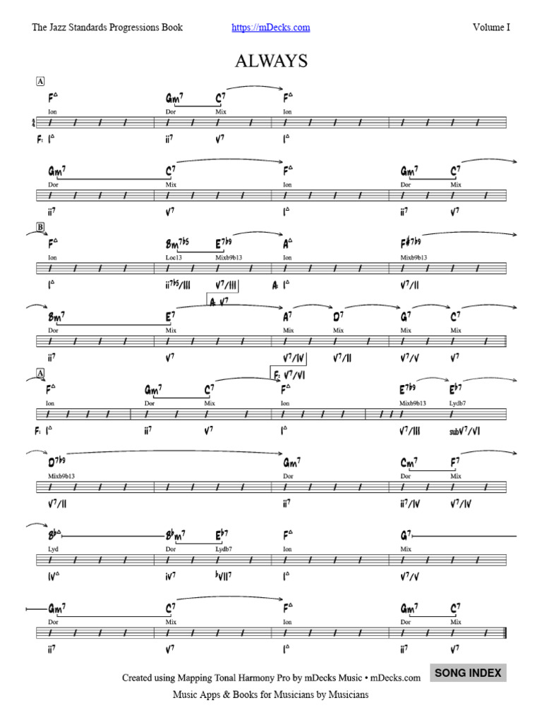 Always - Jazz Standards Progressions Book Analyzed | PDF | Elements Of ...