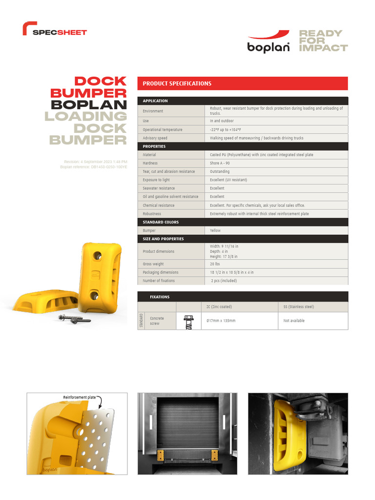 Boplan US Spec Sheet - Dock Bumper - Rebranding | PDF | Concrete ...