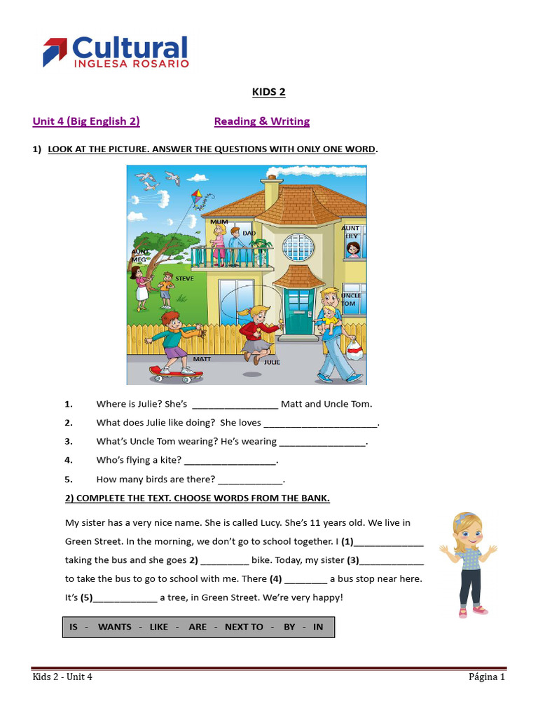 Kids 2 Booklet 2024 Unit 4 2 | PDF | Room
