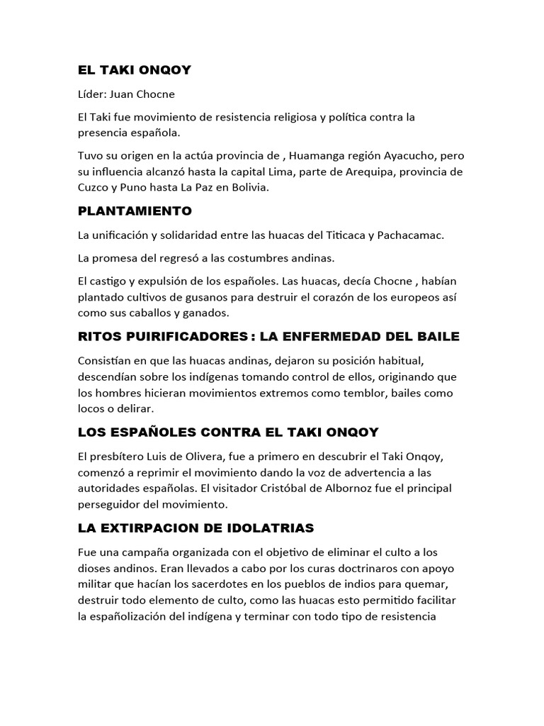 El Taki Onqoy | PDF
