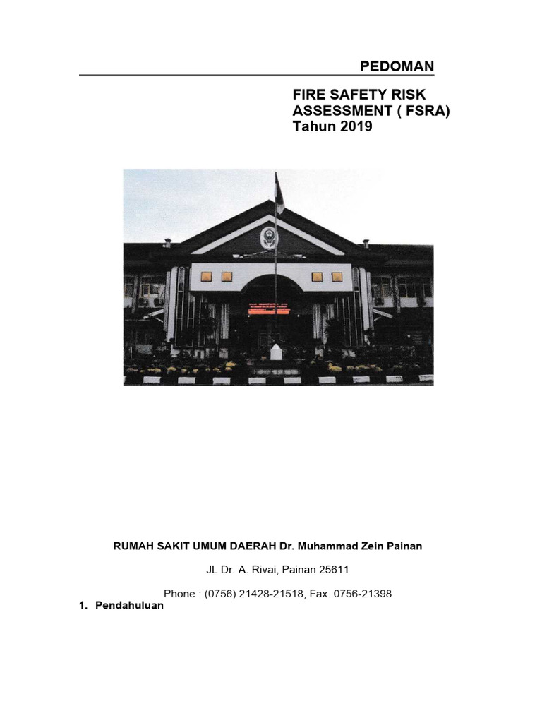 Penilaian Risiko Kebakaran RSUD Painan | PDF