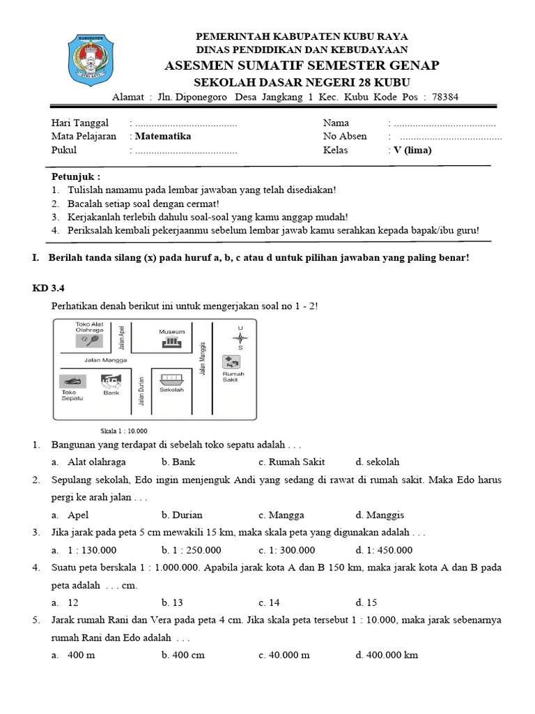 Uas MTK Genap Kelas 5 2022-2023 | PDF