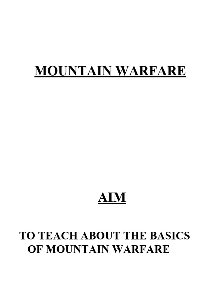 Mountain Warfare | PDF | Science & Mathematics | Technology & Engineering
