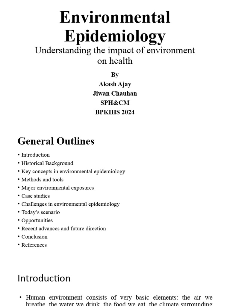 Environmental Epidemiology Overview | PDF | Epidemiology | Air Pollution