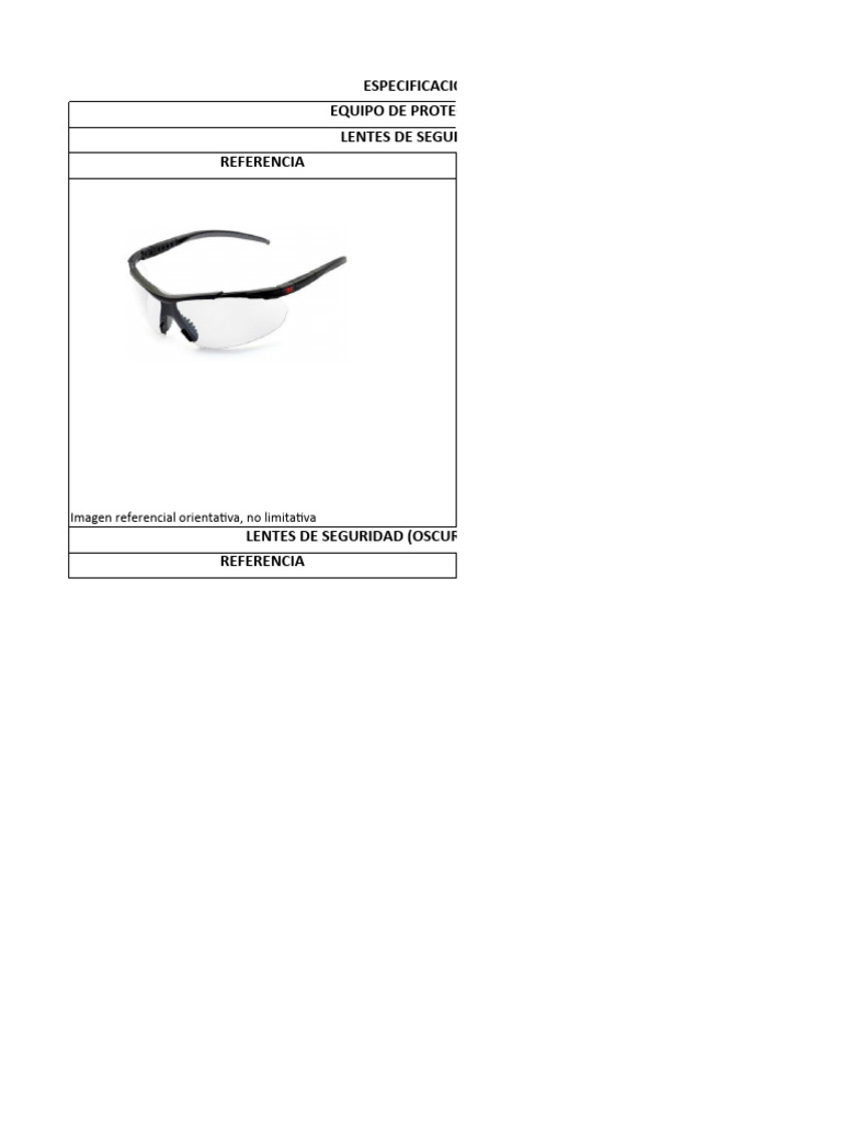 Especificaciones Tecnicas EPP | PDF | Casco | Materiales