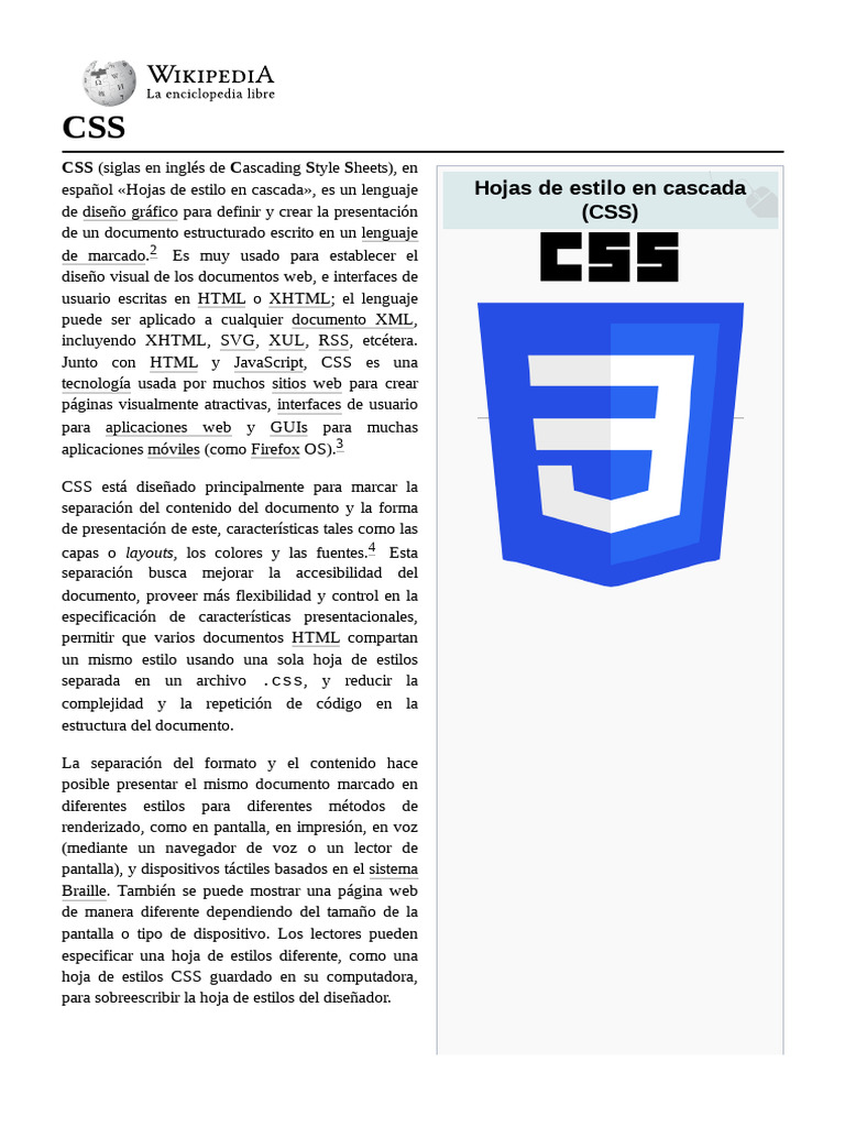 Hojas de Estilo en Cascada (CSS) | PDF | HTML | ciberespacio