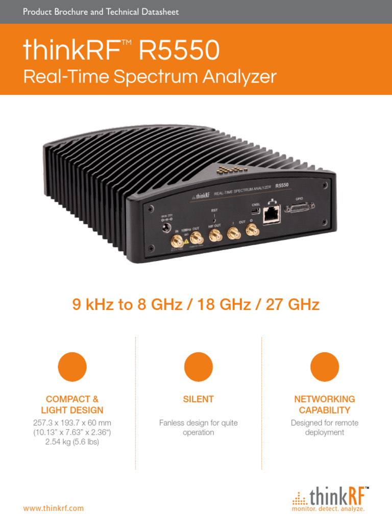 ThinkRF PB 74-0092 R5550 Datasheet | PDF | Sampling (Signal Processing ...