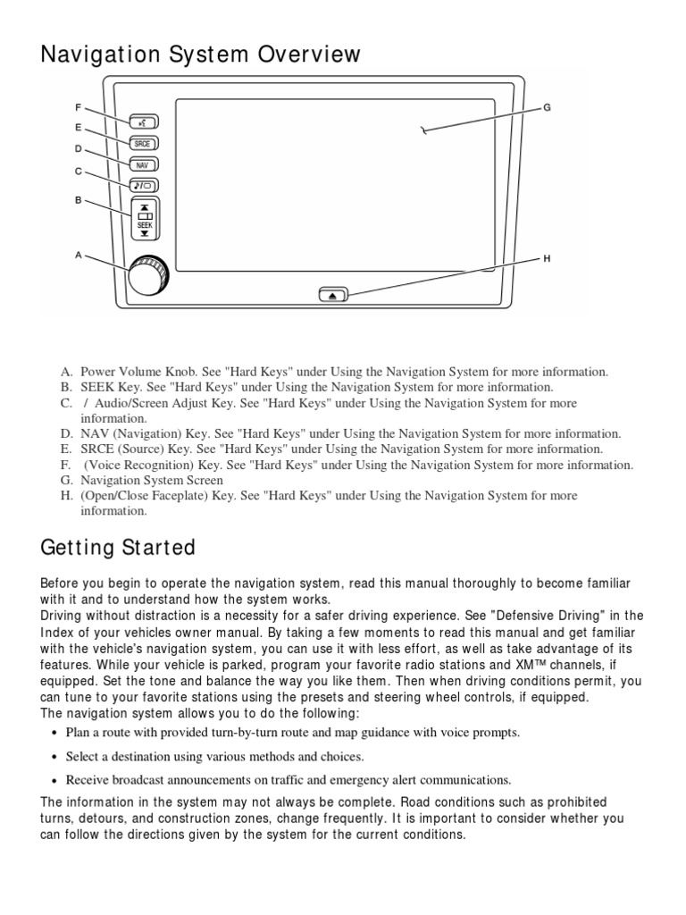 Navigation System Overview: Getting Started | PDF | Icon (Computing) | Navigation
