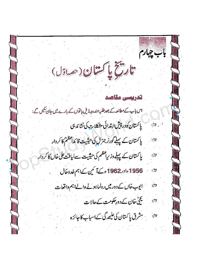 Chapter 4 Tarikh-e-Pakistan (Part 1) | PDF