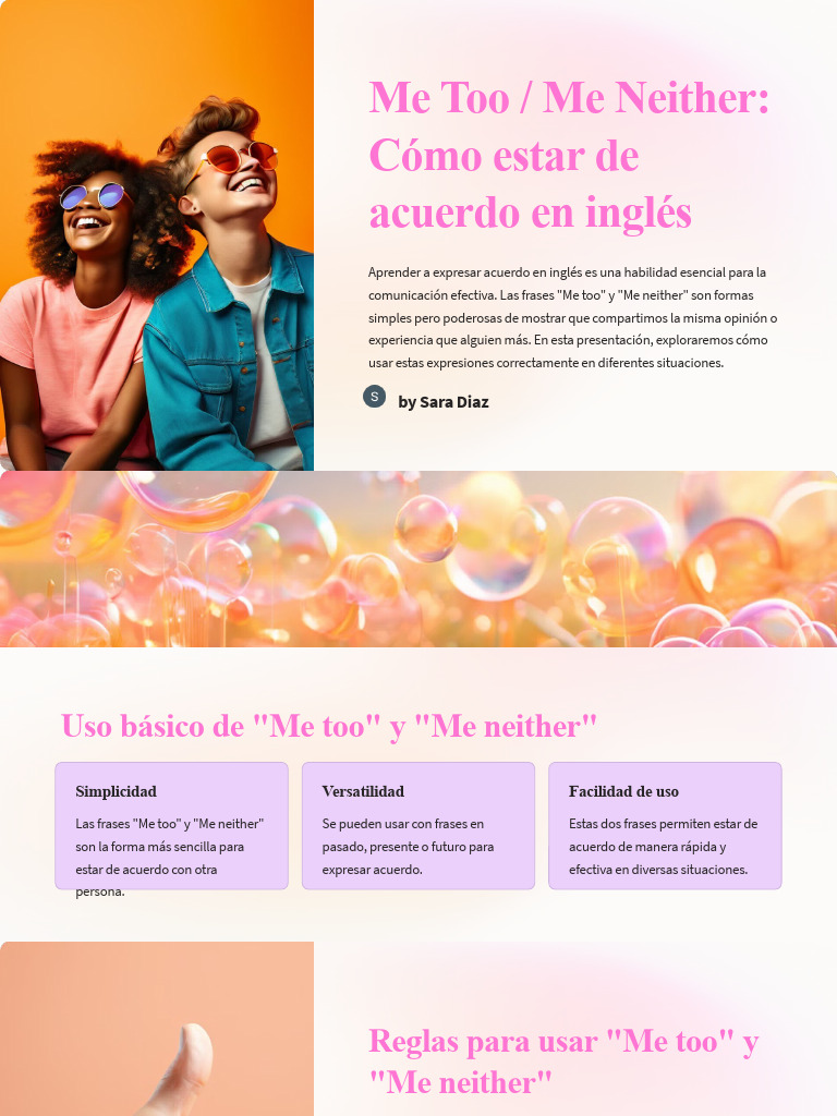 Expresar Acuerdo en Inglés: Me Too, Me Neither | PDF