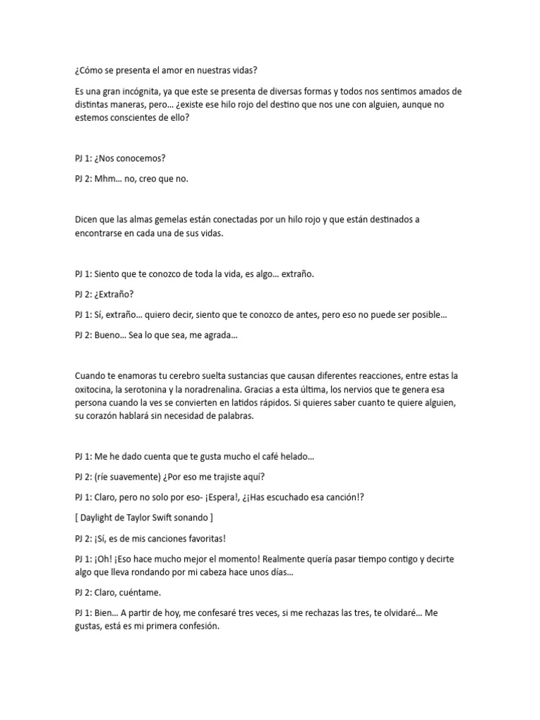 Guion Romance | PDF | Amor