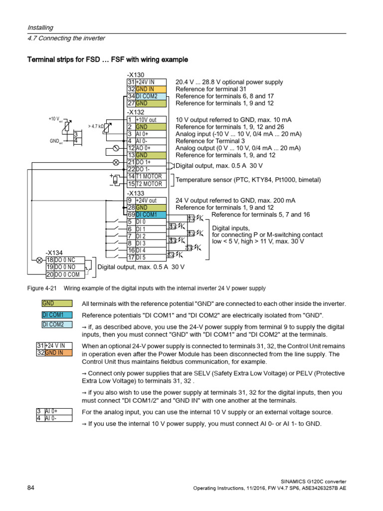 SINAMICS G120C Wiring Example | PDF