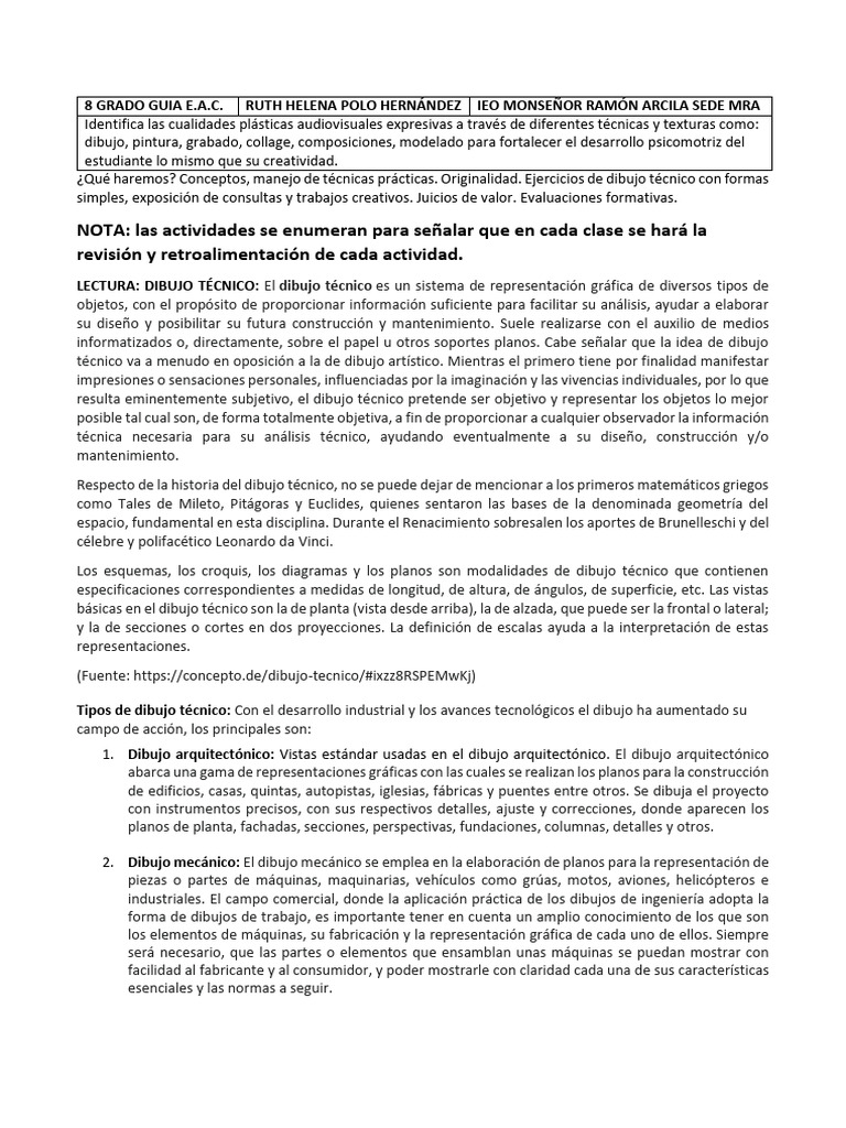 Grado Guia Octavo | PDF | Dibujo técnico