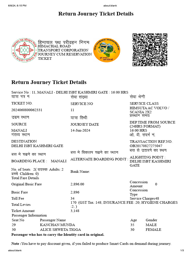 Sample Ticket | PDF | Fare | Bus