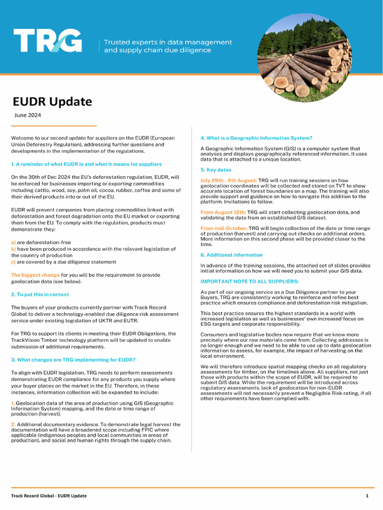 EUDR Update July 2024 | PDF