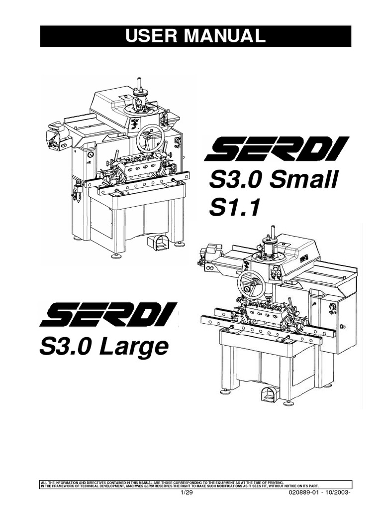 Serdi S3.0 User Manual Overview | PDF | Valve | Screw