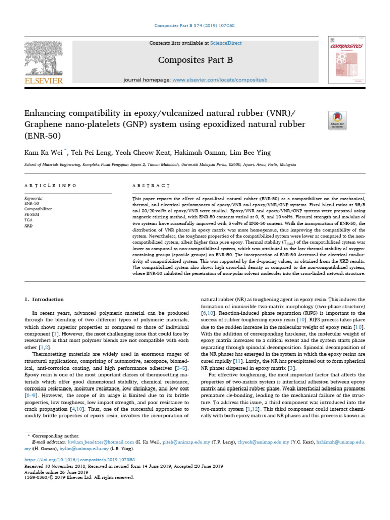 (2019) - Enhancing Compatibility in Epoxy L Vulcanized Natural Rubber ... (2019) - Enhancing Compatibility in Epoxy L Vulcanized Natural Rubber ...