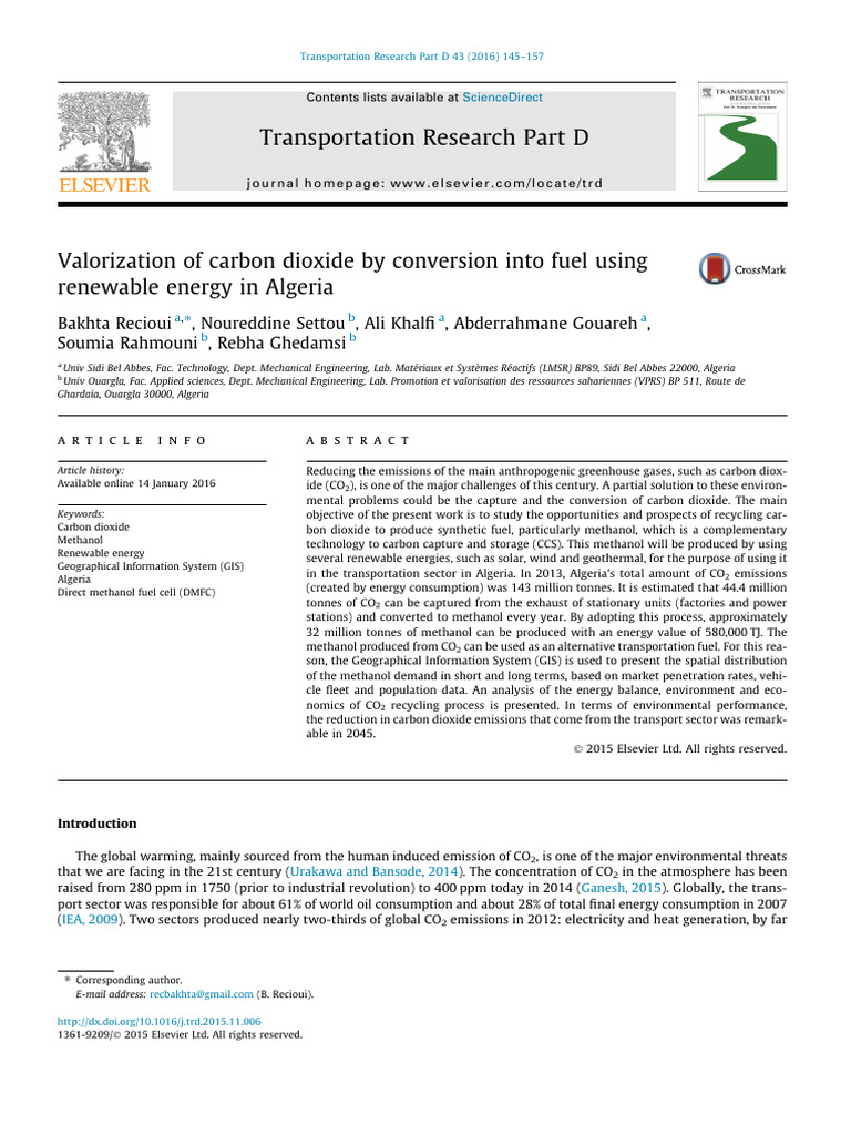 6.valorization of Carbon Dioxide by Conversion Into Fuel Using | PDF ...