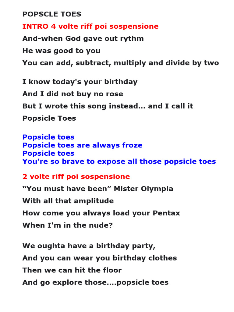 Popsicle Toes | PDF | Poetry