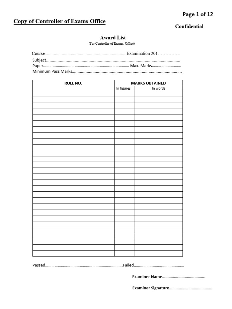 Proforma-M.phill Examiner's Report (Included Award List) With Bill | PDF | Thesis