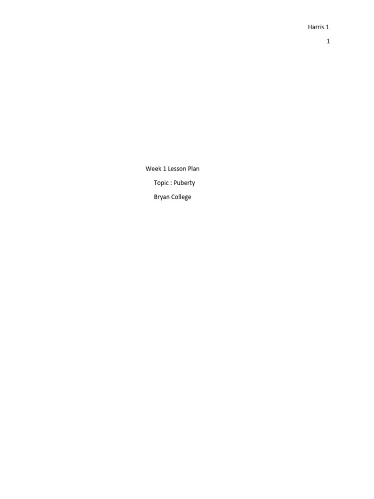Puberty Lesson Plan | PDF | Adolescence | Puberty