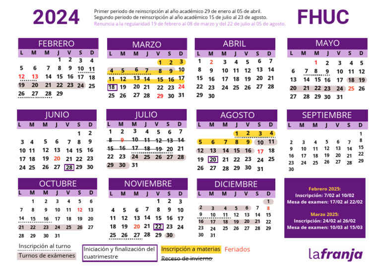 Modificación CALENDARIO FHUC 2024 | PDF