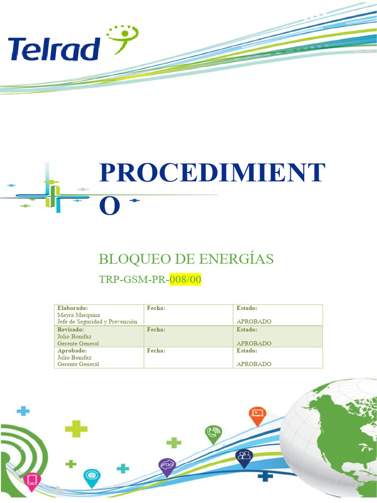 TRP-GSM-PR-008 Procedimiento Bloqueo de Energías | PDF | Perú