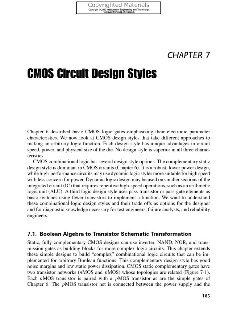 Cmos Circuit Design Styles | PDF | Logic Gate | Cmos