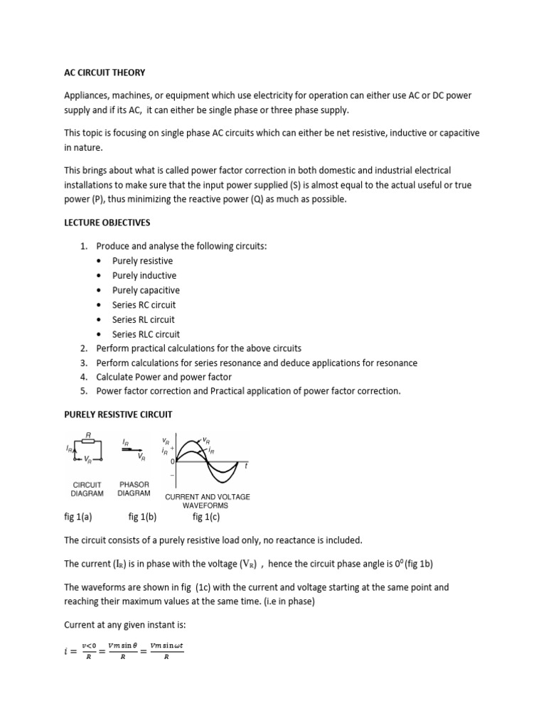 AC_CIRCUIT_THEORY | PDF | Electrical Impedance | Resonance