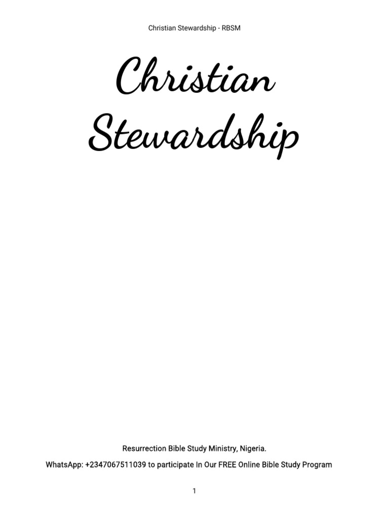 Understanding Christian Stewardship | PDF