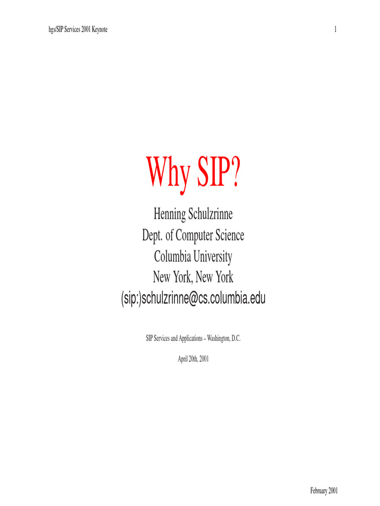 Why SIP | PDF | Session Initiation Protocol | Network Architecture