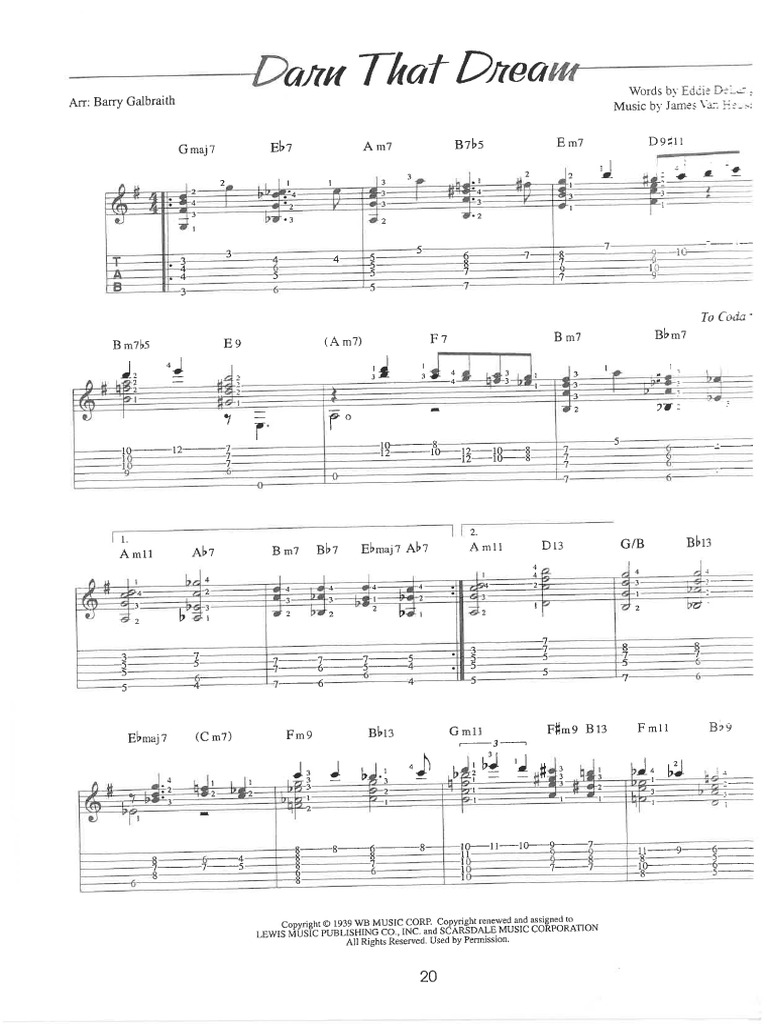 Darn That Dream Chord Melody | PDF