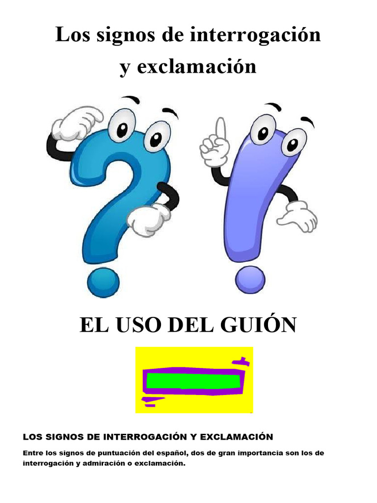 Signos de Exclamacion e Interrogacion y El Guion | PDF | Puntuación | Coma