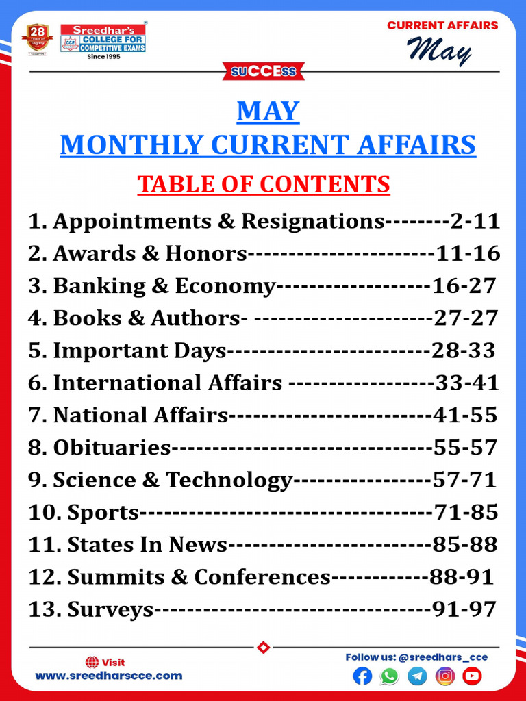 Current Affairs Monthly Issues - May-2024 | PDF | World Economic Forum