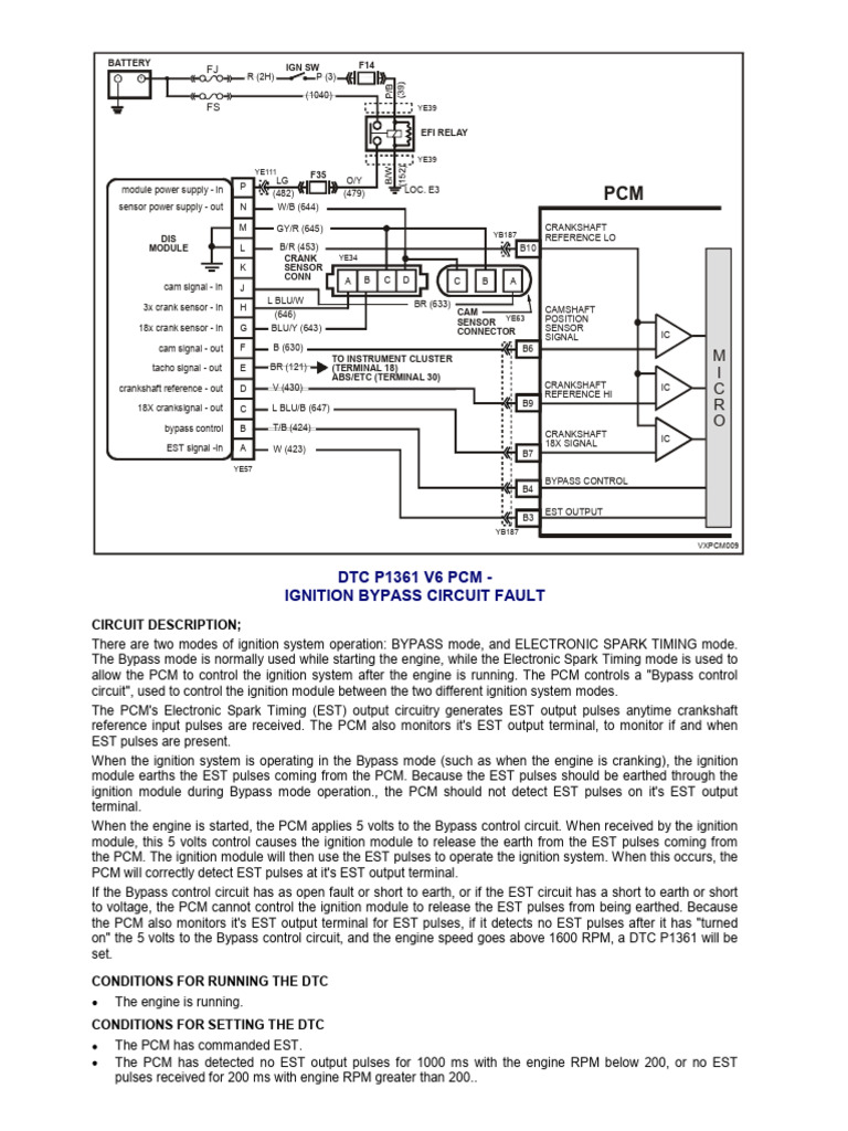 DTC P1361 V6 PCM - Ignition Bypass Circuit Fault 07 | PDF | Electrical ...