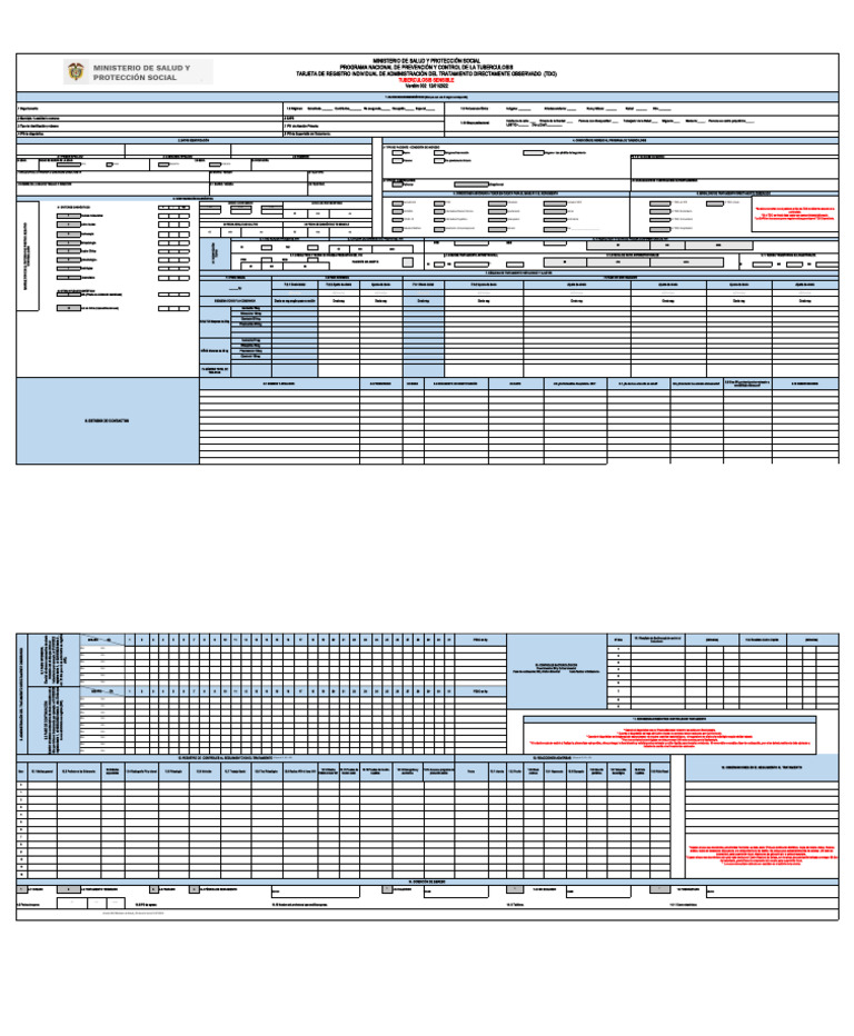 015 Tarjeta de Tratamiento de Casos de TB Sensible | PDF | Tuberculosis | VIH