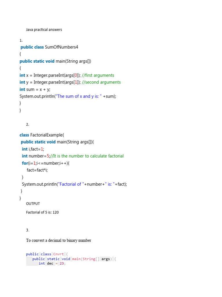 Java Practical Answers | PDF | String (Computer Science) | Computer Programming