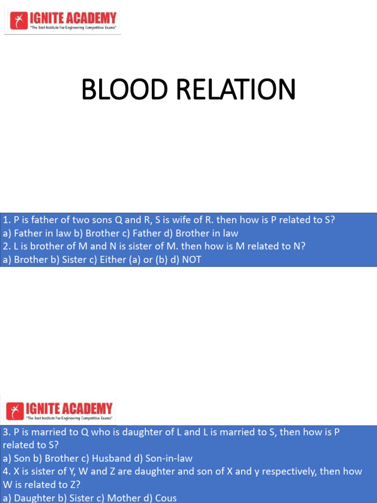 Blood Relation | PDF | Family | Interpersonal Relationships