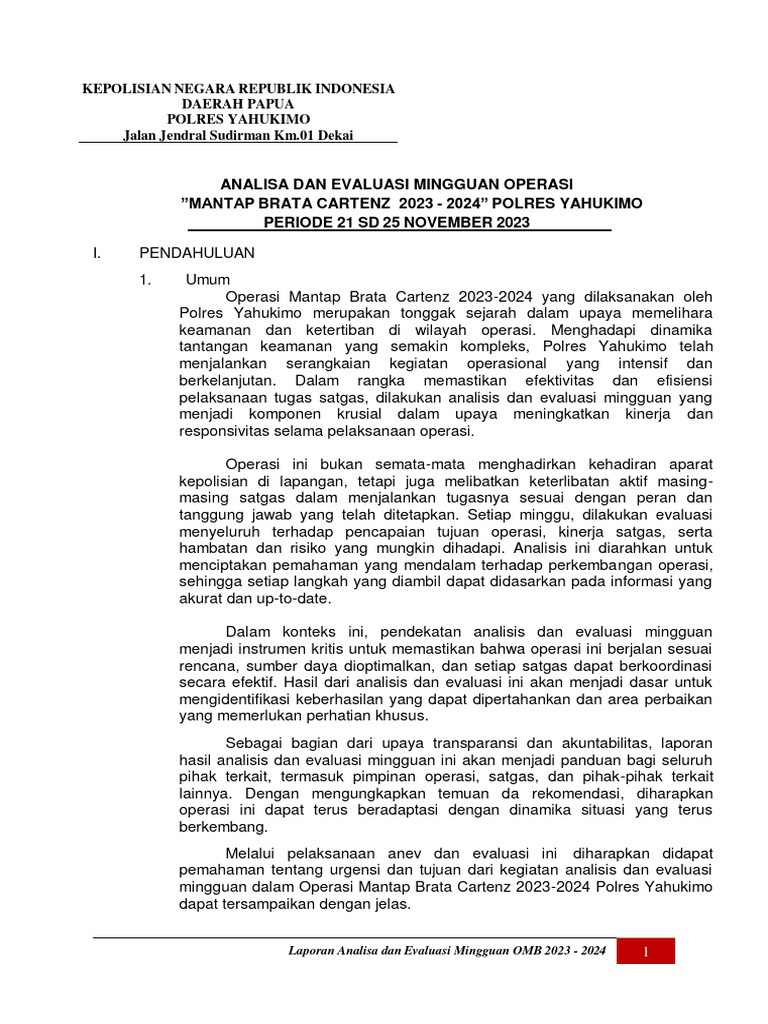 Format Laporan Anev Presisi Program H Giat 2 Indikator | PDF