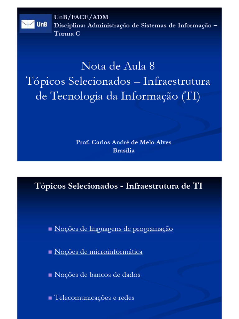 Nota de Aula 08 | PDF | Sistema operacional | Programas