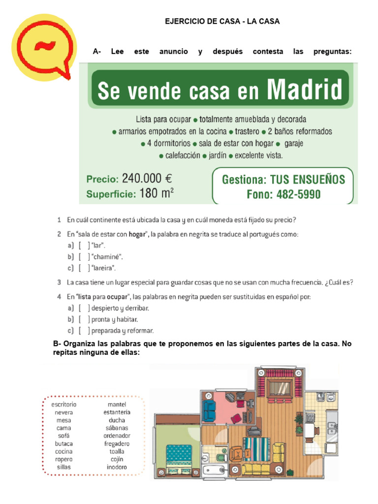 La Casa - Ejercicio de Casa | PDF | Hogar, jardinería y bricolaje