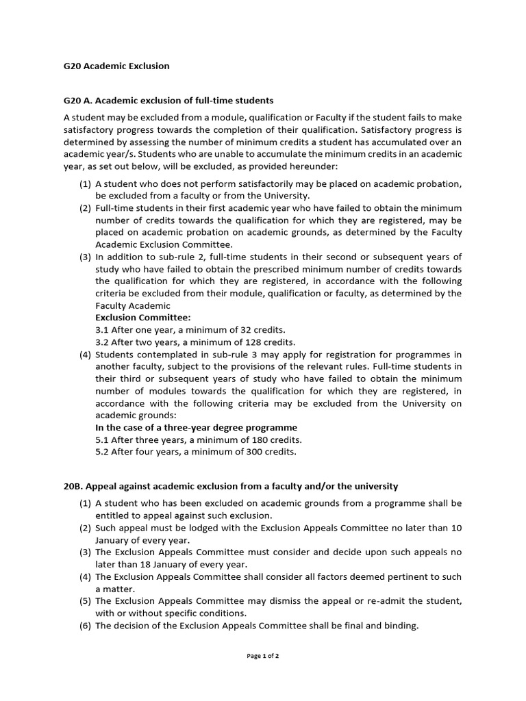 G20 Academic Exclusion | PDF | Justice | Crime & Violence